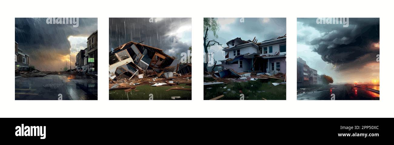 Destruction landscapes Stock Vector Images - Alamy