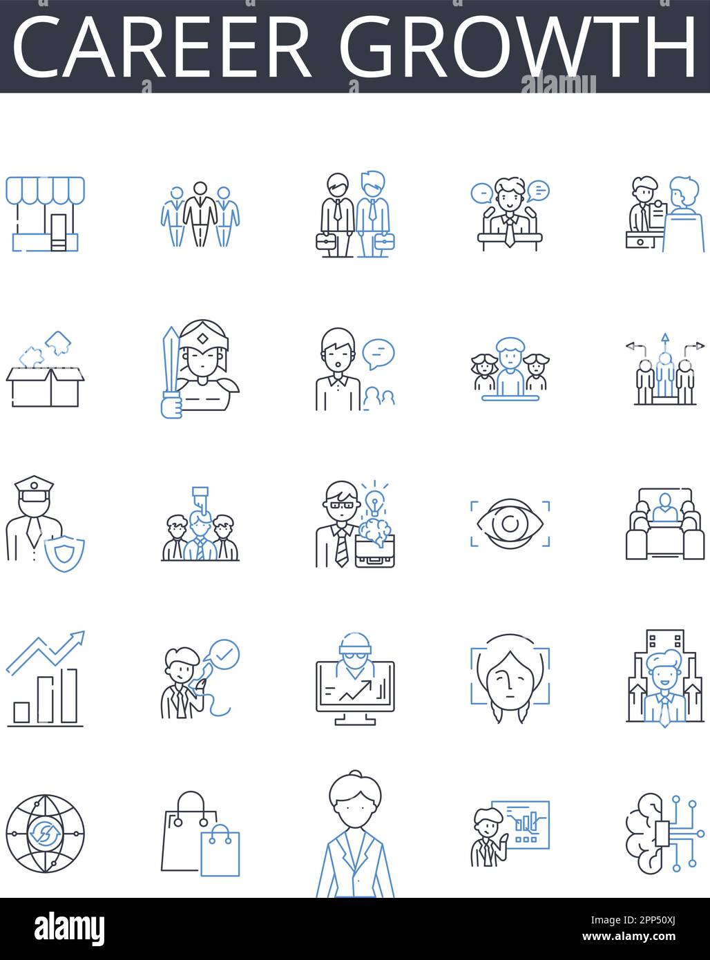 Career growth line icons collection. Professional development, Personal ... Career growth line icons collection. Professional development, Personal ...