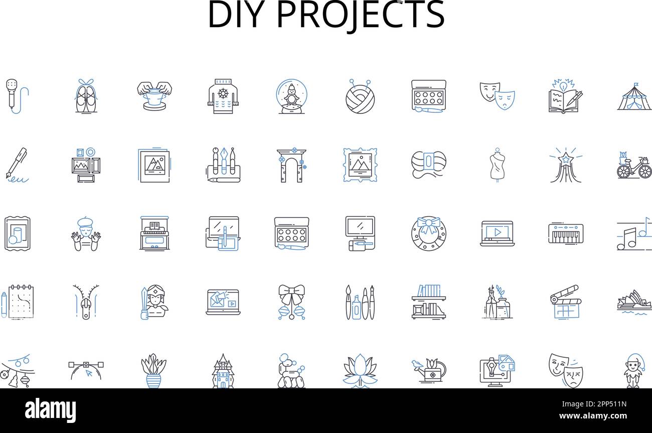 DIY projects line icons collection. Education, Learning, Training ...
