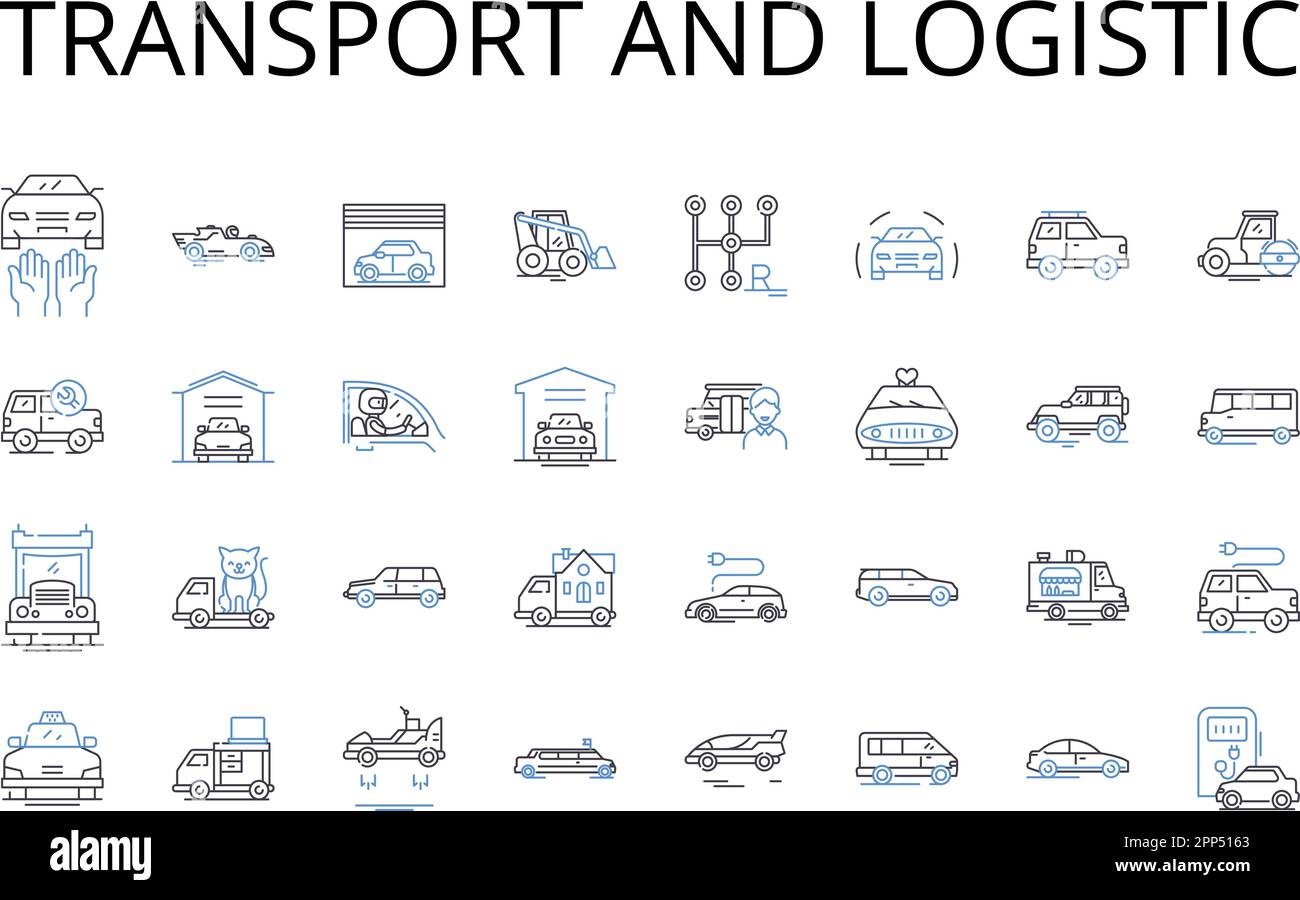 Transport and logistic line icons collection. Shipment, Cargo, Delivery ...