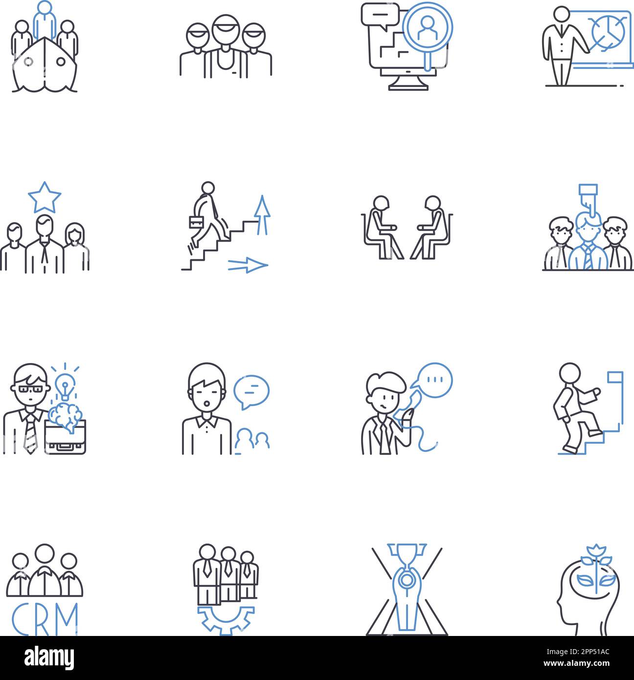 Productivity Technique Line Icons Collection Pomodoro Kanban Gtd Flow Focus Timeboxing