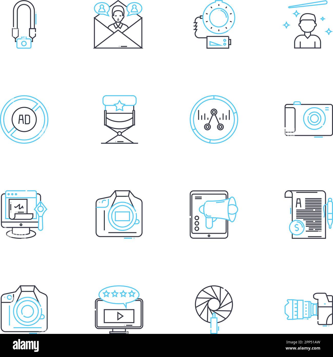 Movie theater linear icons set. Concession, Projection, Premiere ...