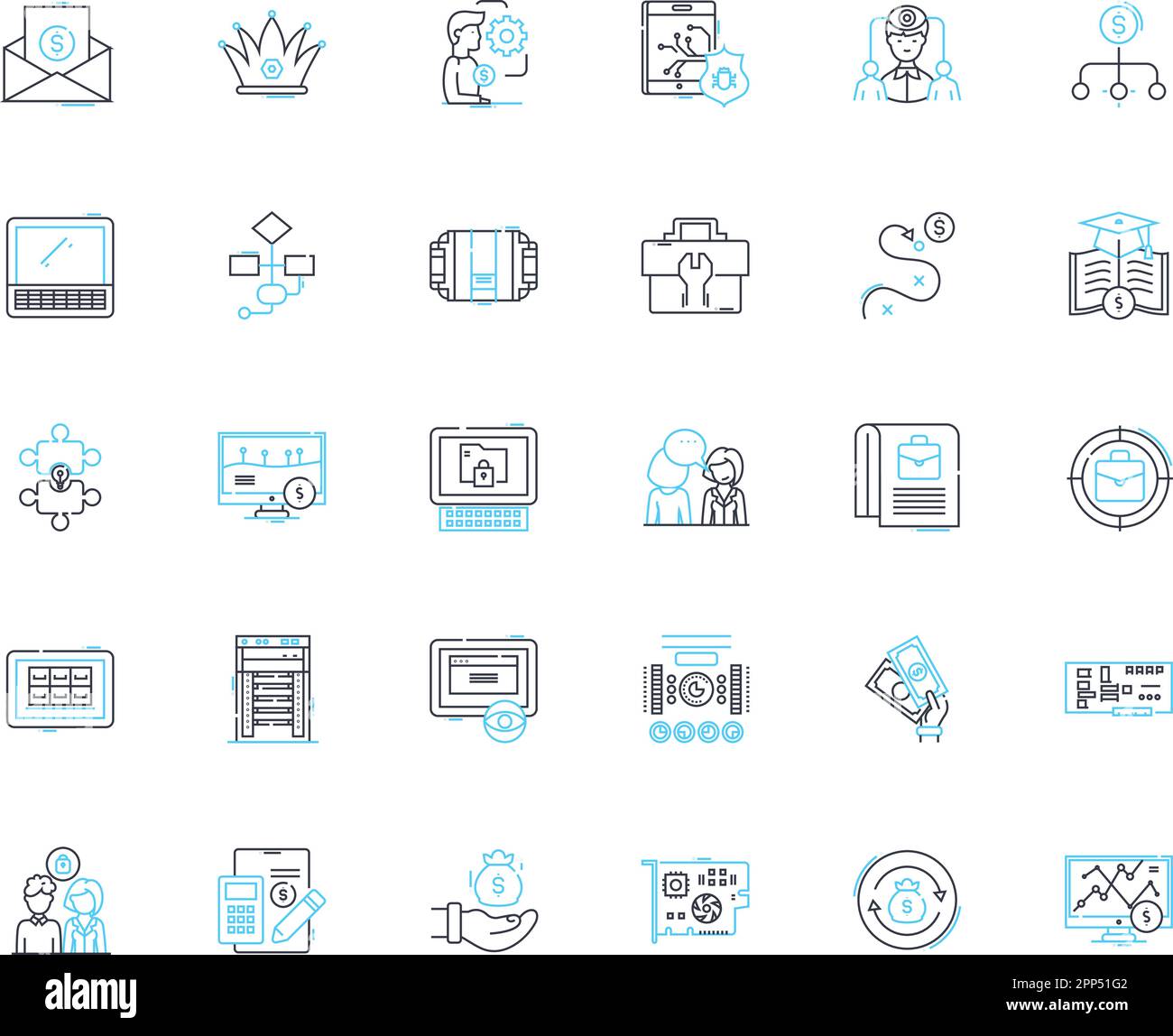 Web Based Marketplace Linear Icons Set E Commerce Platform Transactions Marketplace Bidding