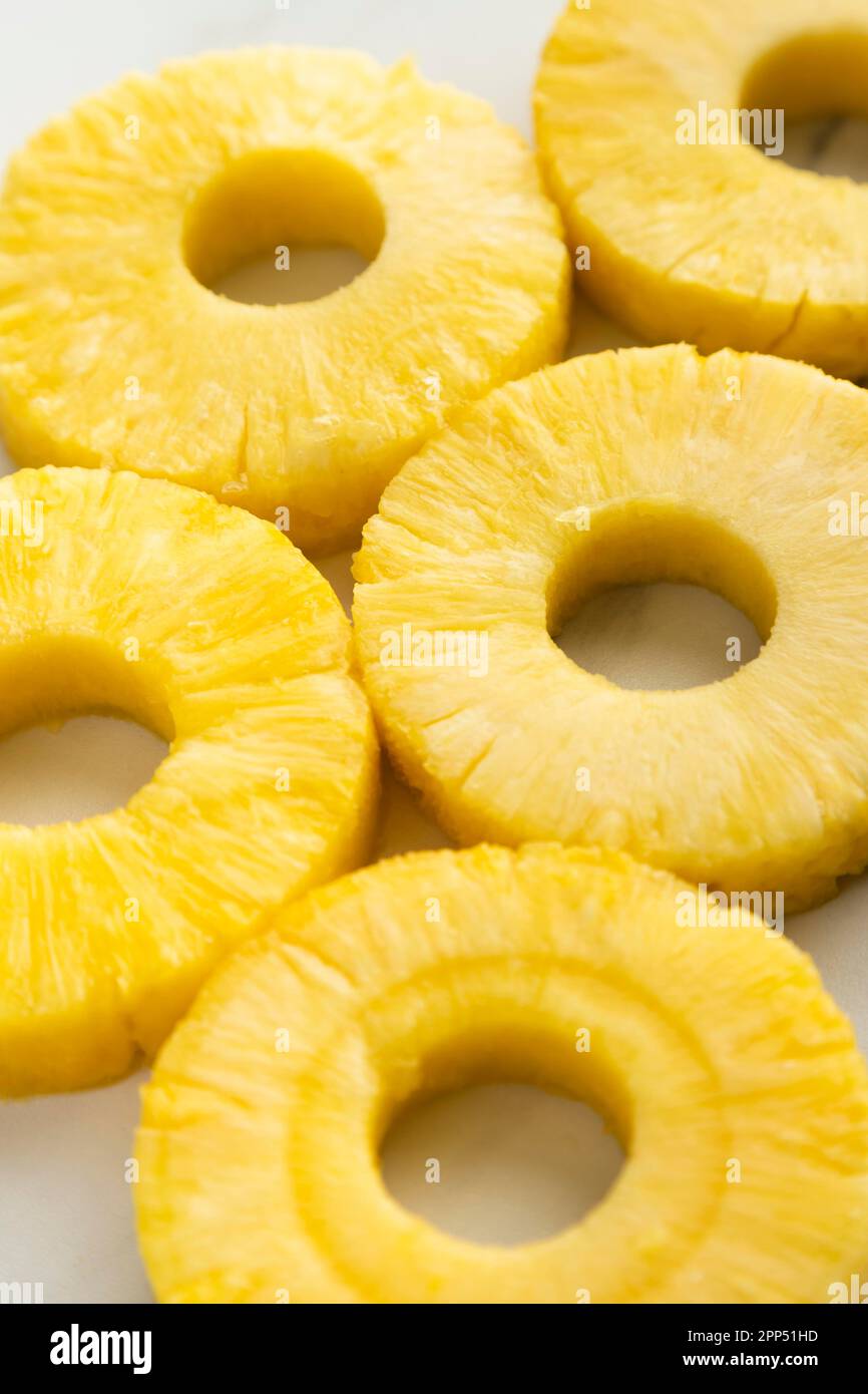High angle pineapple slices Stock Photo - Alamy