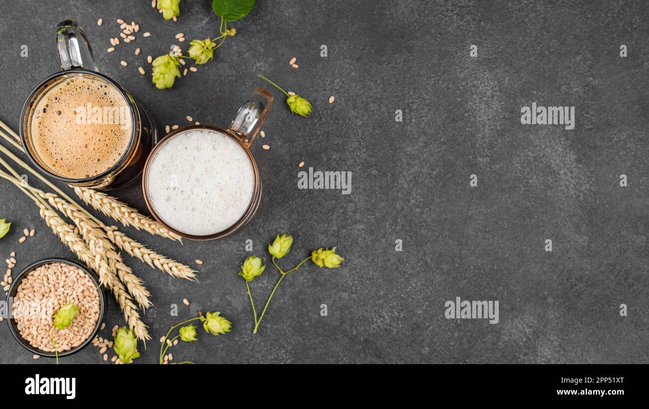 Top view beer frame hi-res stock photography and images - Alamy
