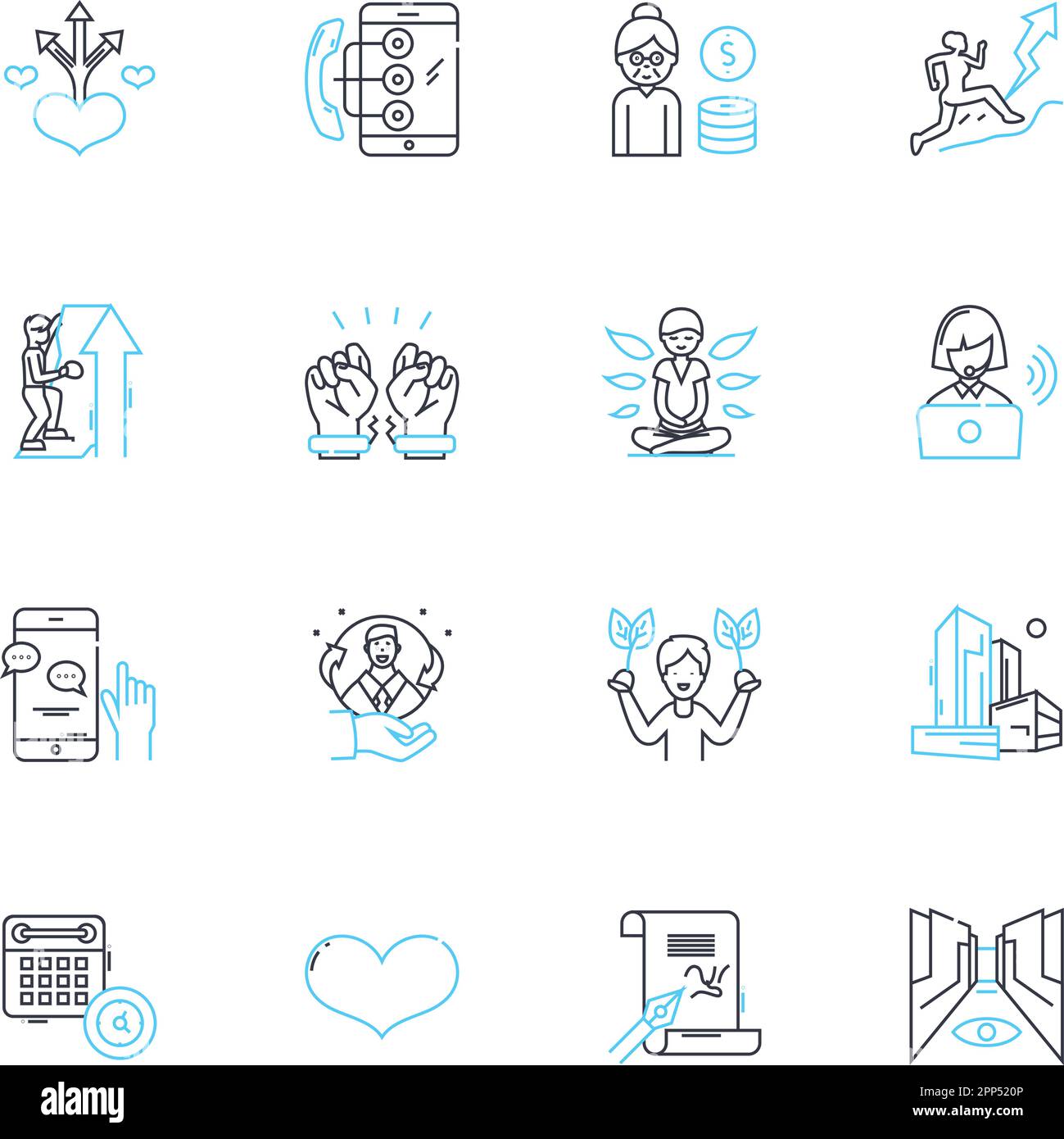 User communication linear icons set. Dialogue, Interaction, Engagement, Feedback, Conversations ...