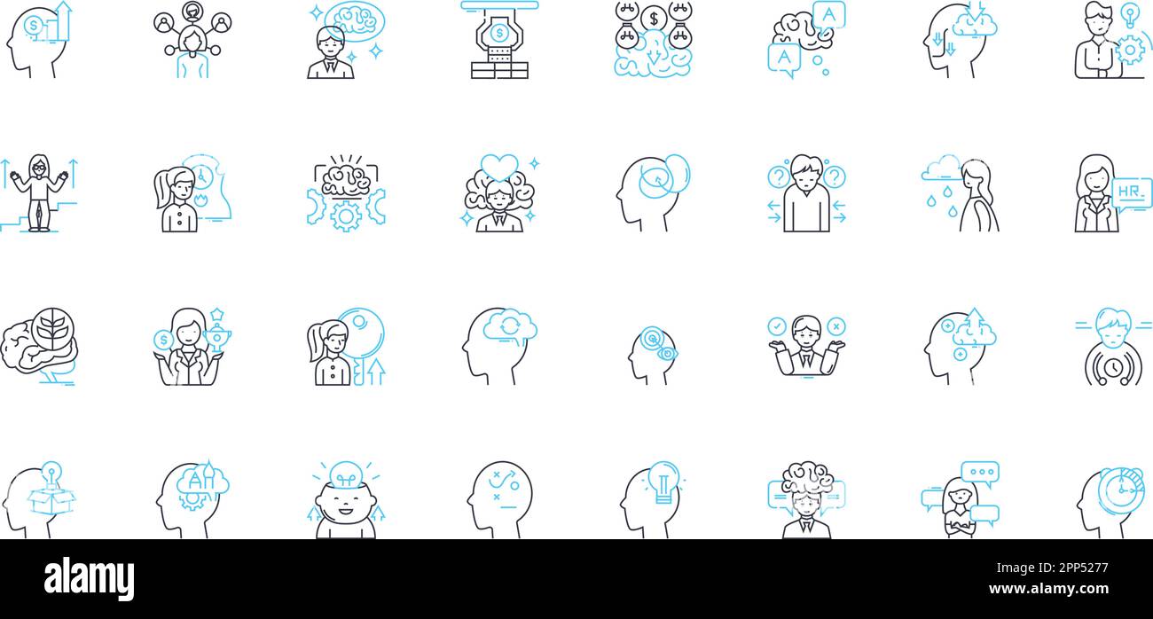 Psychological Help linear icons set. Therapy, Counseling, Support ...