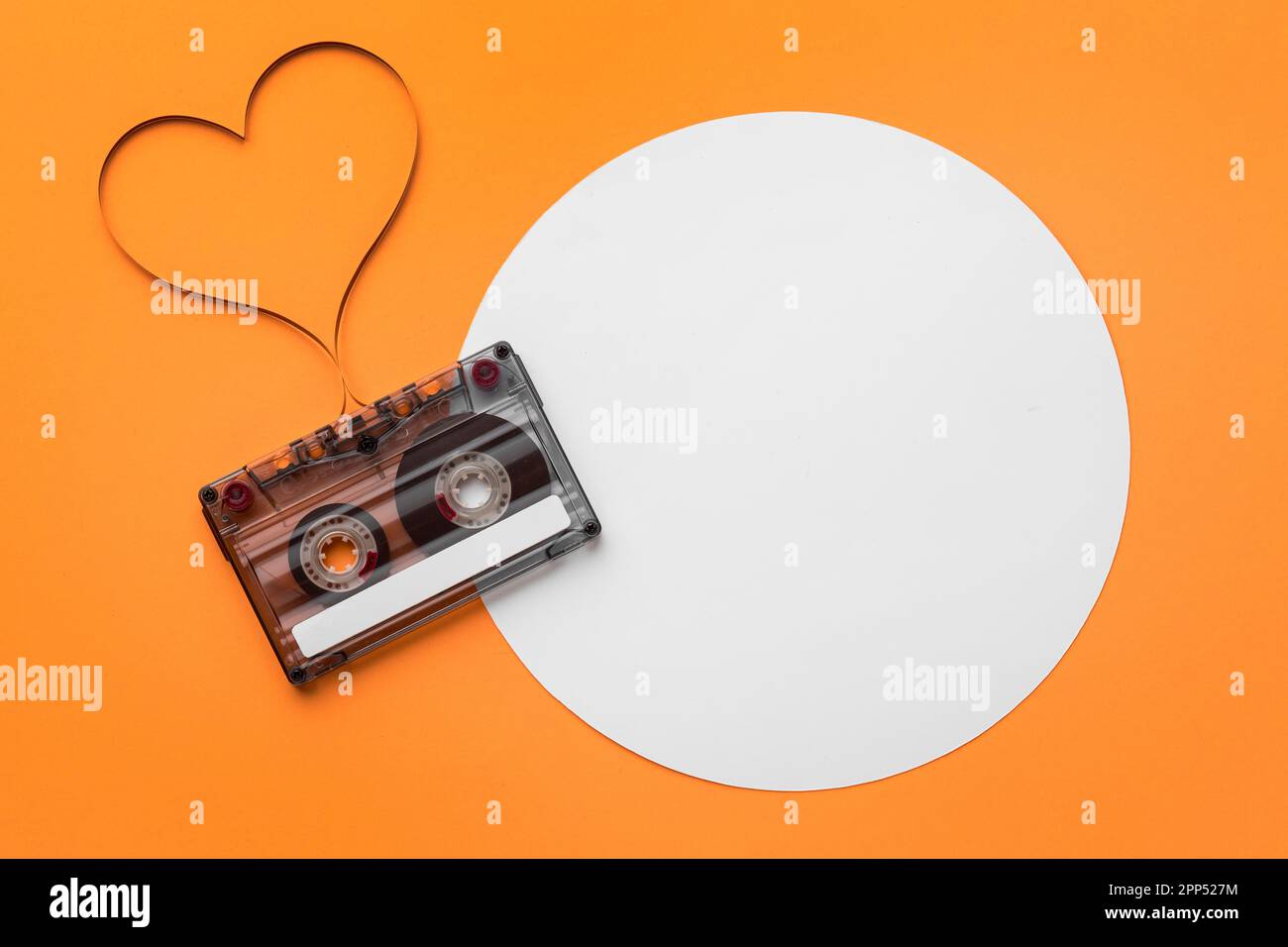 Cassette tape with magnetic recording film heart shape Stock Photo - Alamy