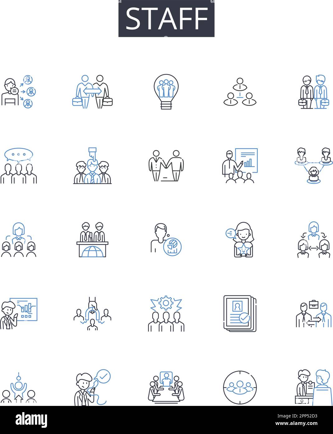 Staff line icons collection. Personnel, Employees, Workers, Team ...