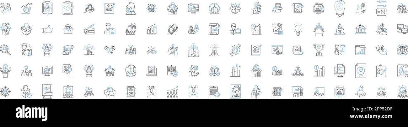 Work efficiency line icons collection. Productivity, Workflow, Focus ...
