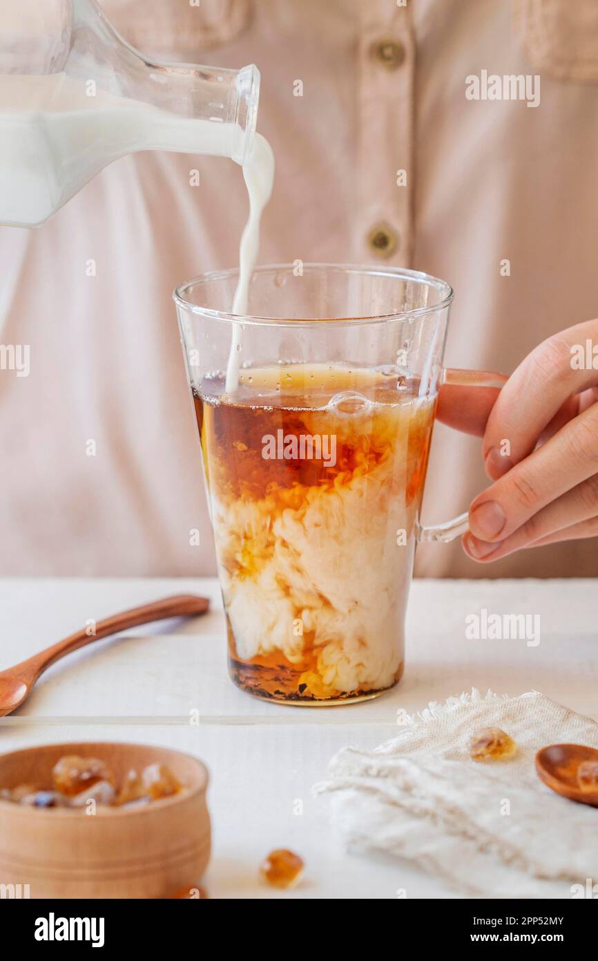 Preparing milk tea hi-res stock photography and images - Alamy