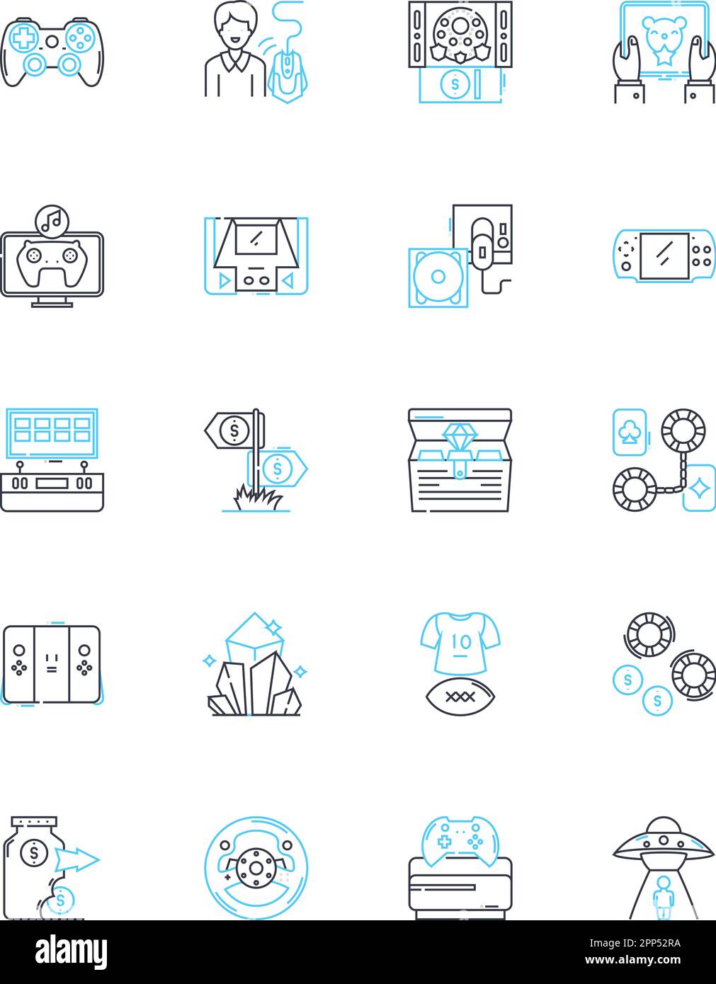 Competitive sport linear icons set. Rivalry, Victory, Challenge ...