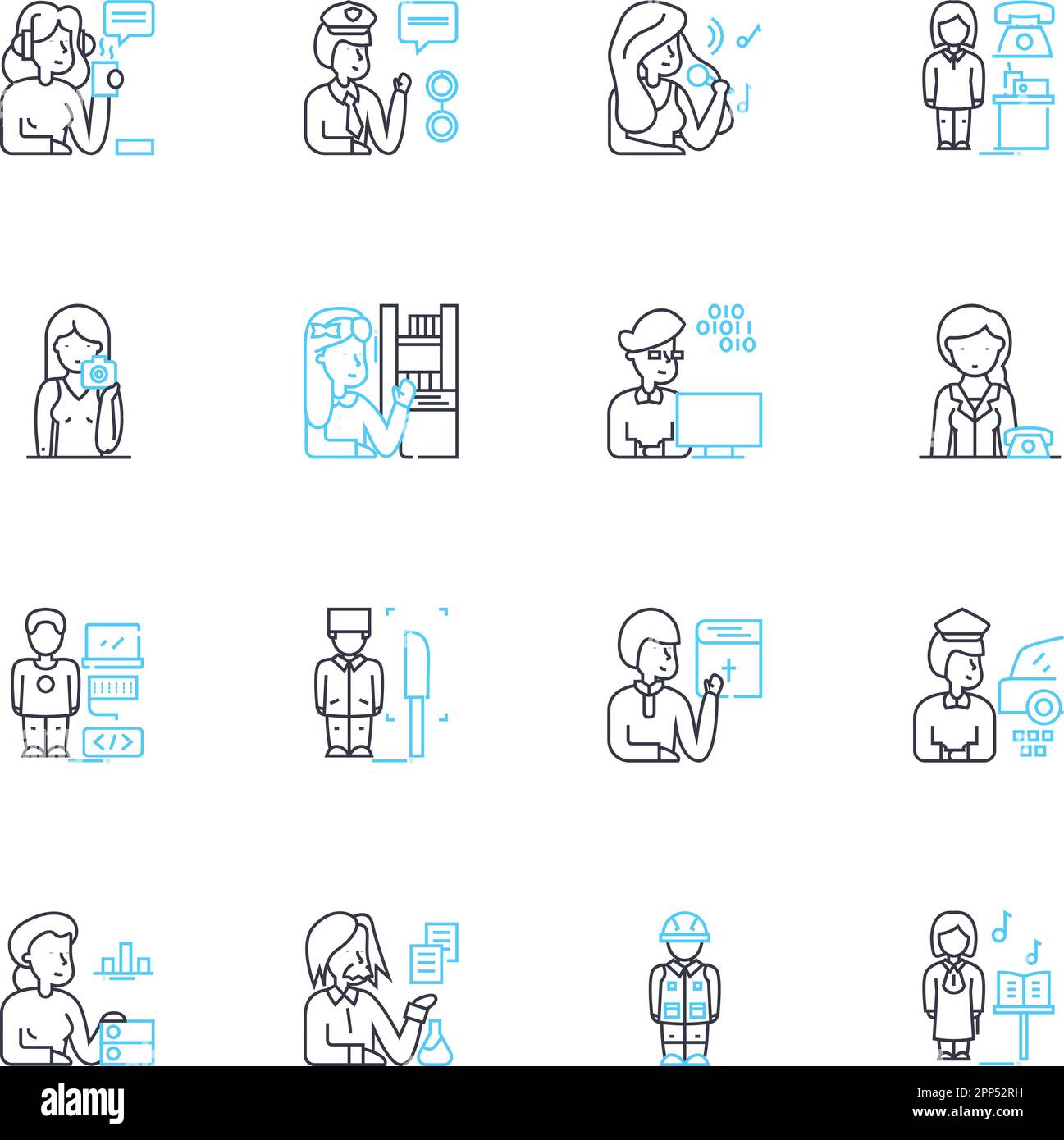 Manager linear icons set. Leadership, Decision-making, Strategy ...
