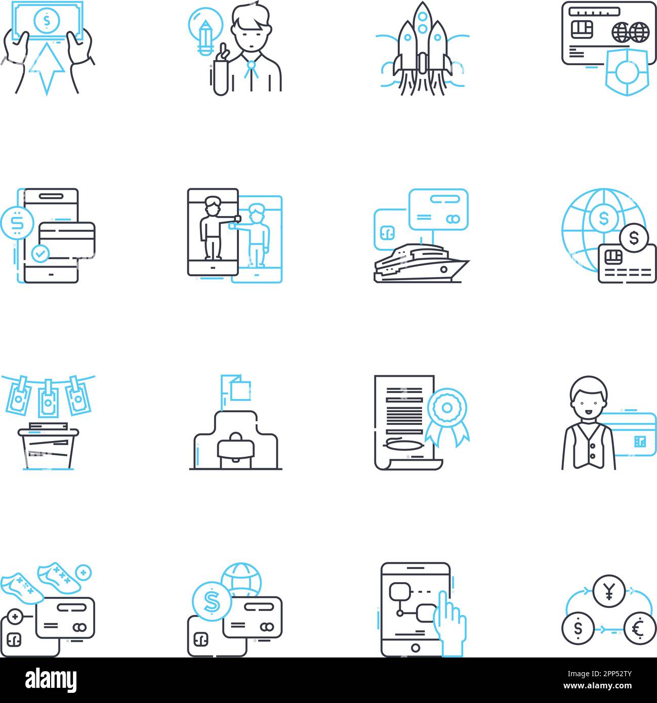 Social entrepreneurship linear icons set. Impact, Sustainability ...