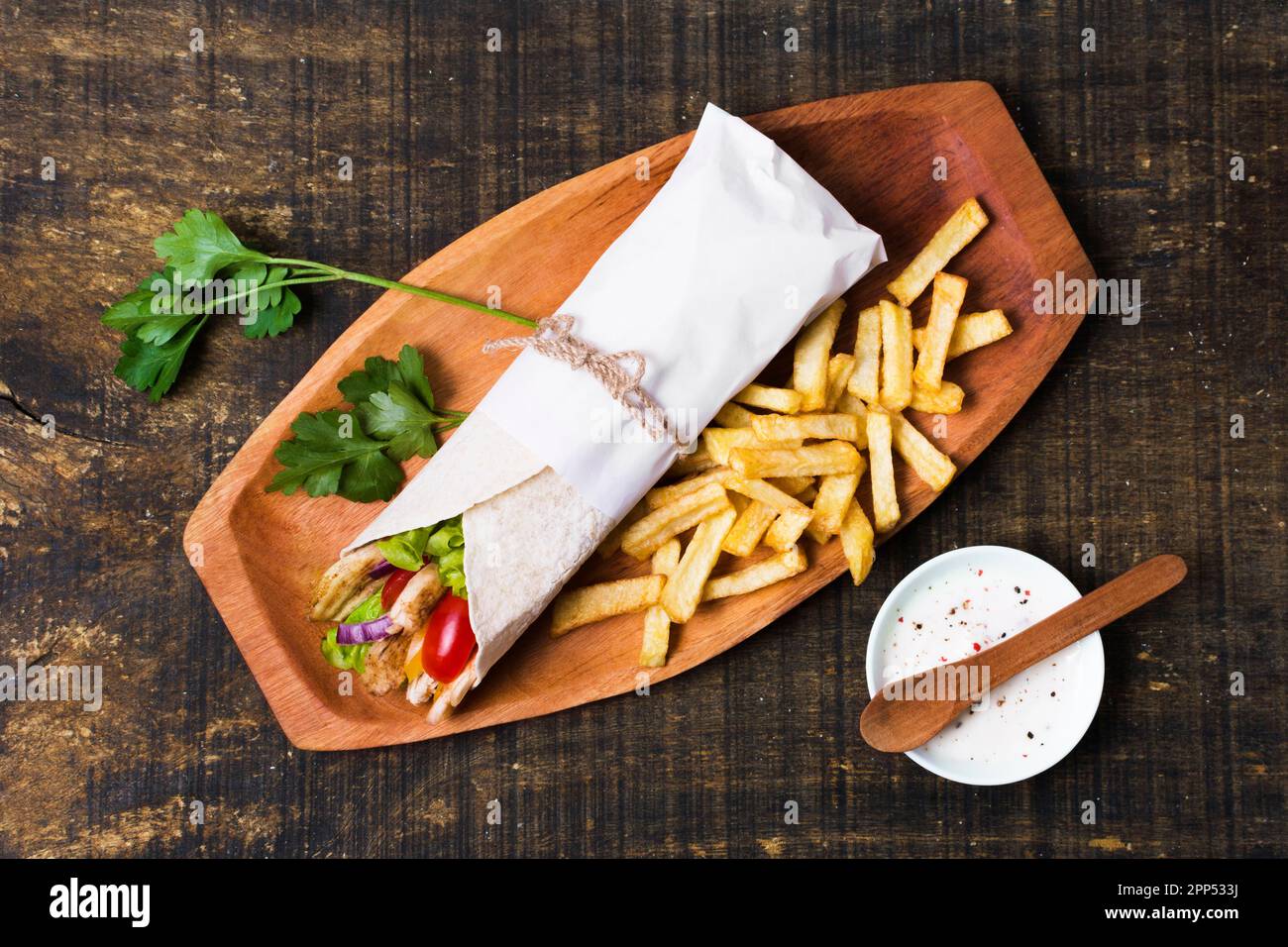 Arabic kebab sandwich parsley Stock Photo - Alamy