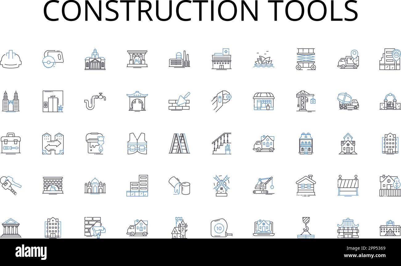 Construction tools line icons collection. Chic, Trendy, Classic ...