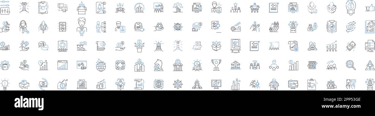 Economic analysis line icons collection. Prediction, Modeling ...