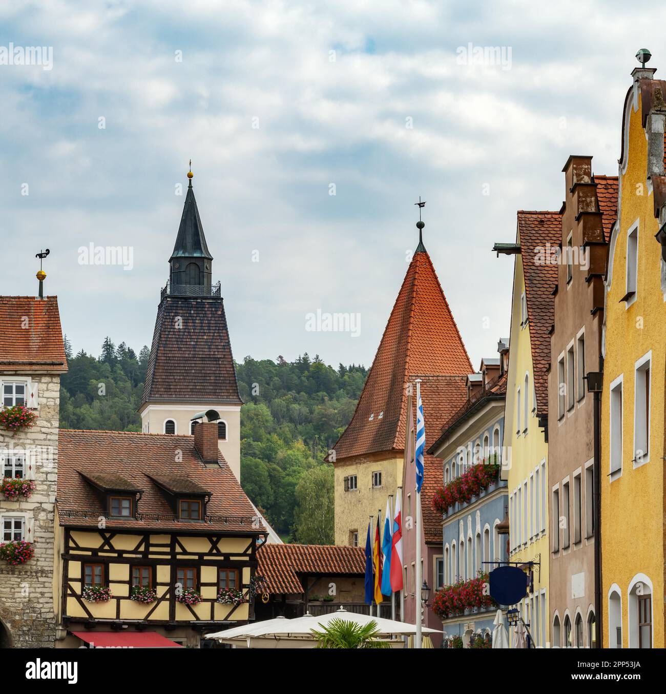 Historic buildings in Berching (Bavaria) (Germany Stock Photo - Alamy