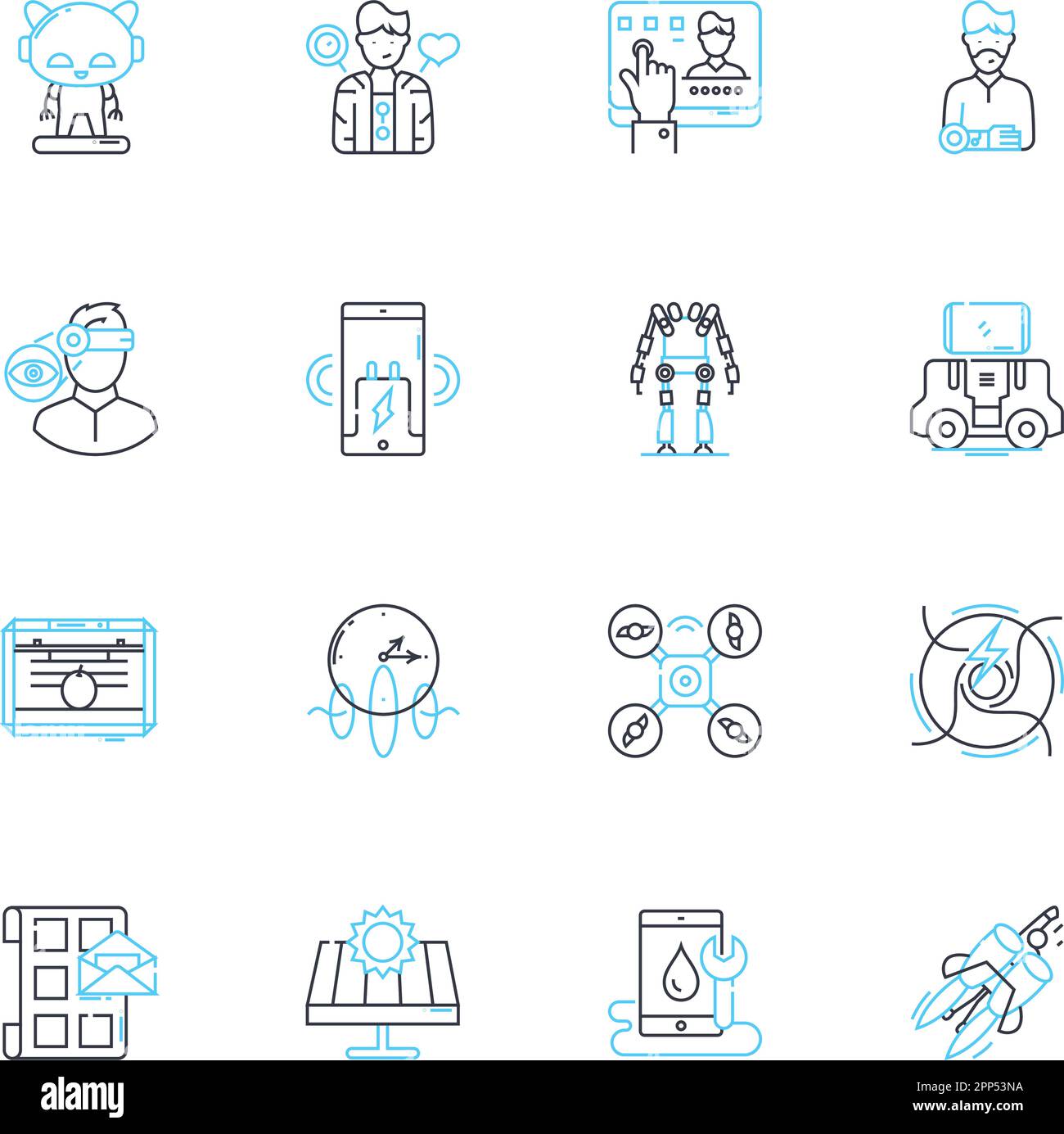 Next Generation Strategies Linear Icons Set Innovation Disruption