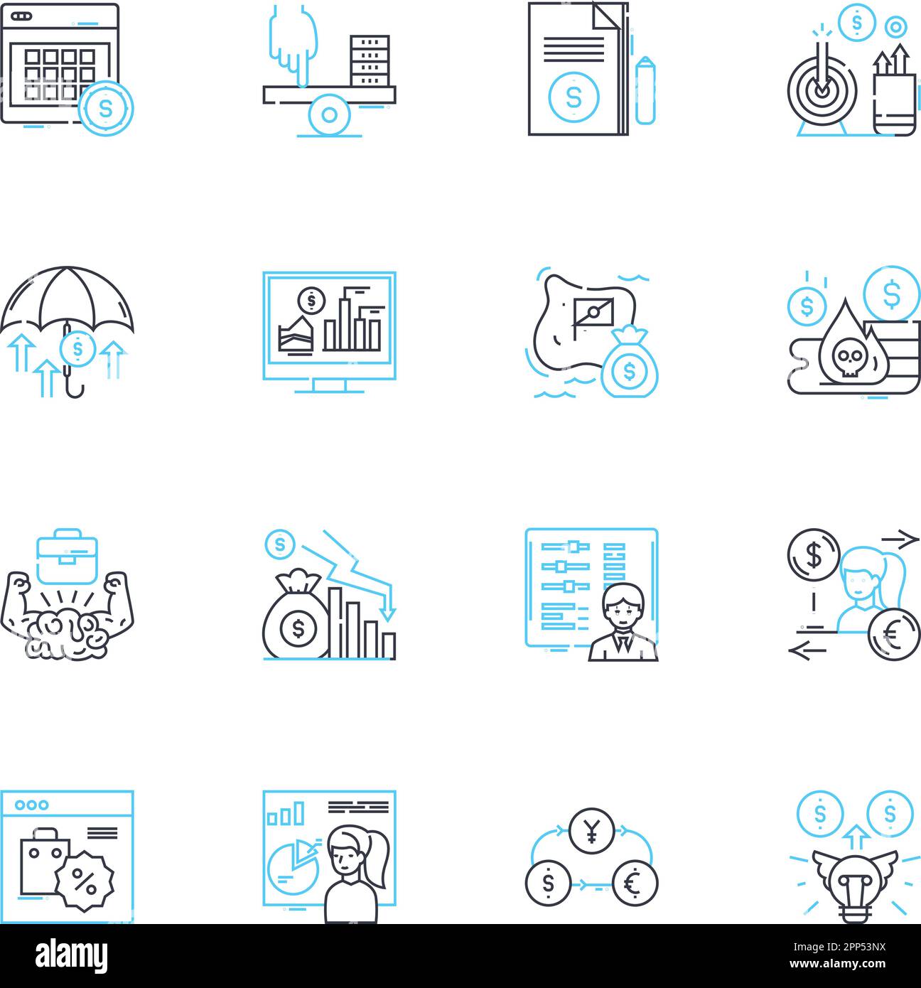E-commerce finance linear icons set. Checkout, Conversion, Revenue ...