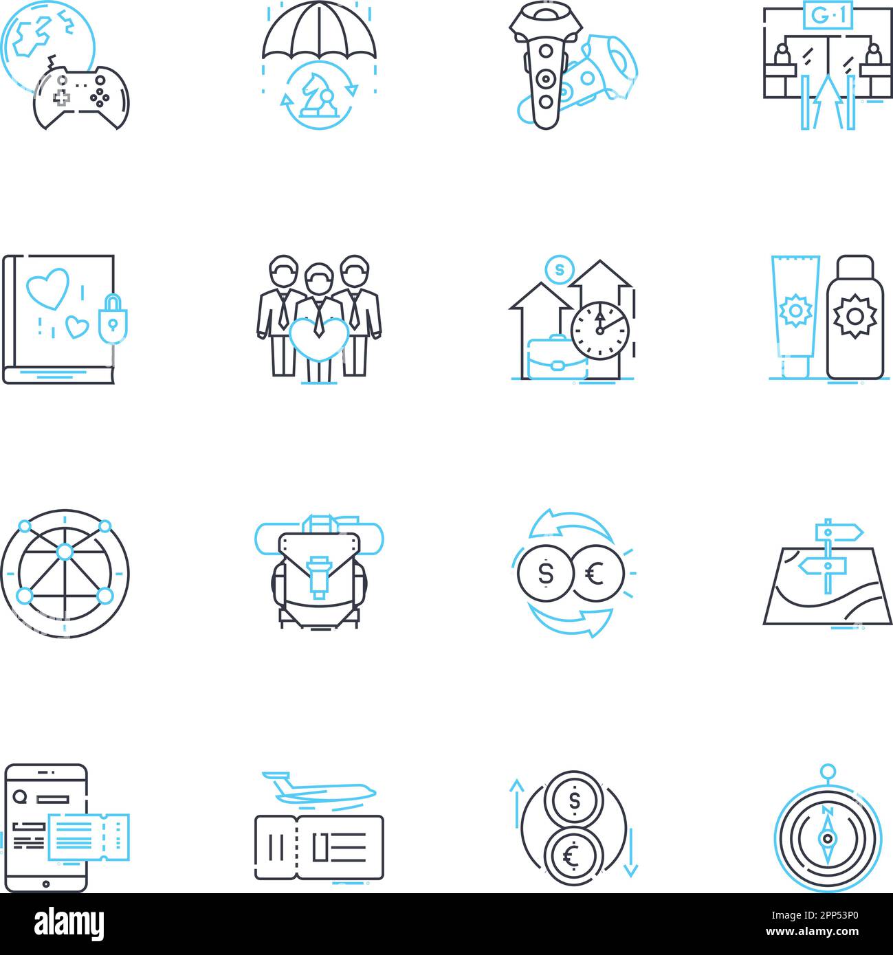 Augmented reality linear icons set. Hologram, Overlay, Interactive, Immersive, Virtual ...