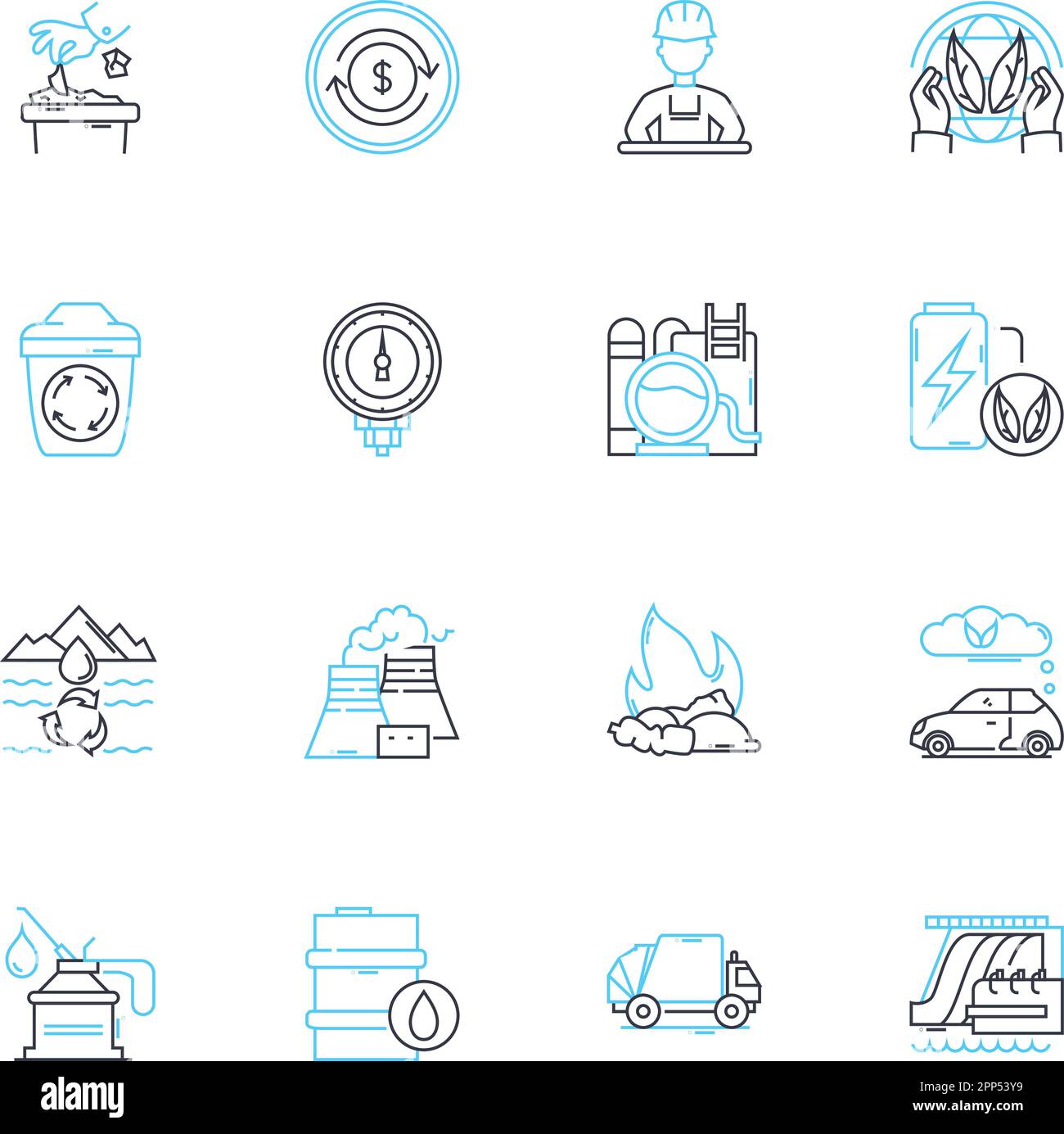 Strategic planning linear icons set. Visionary, Analytical, Proactive ...