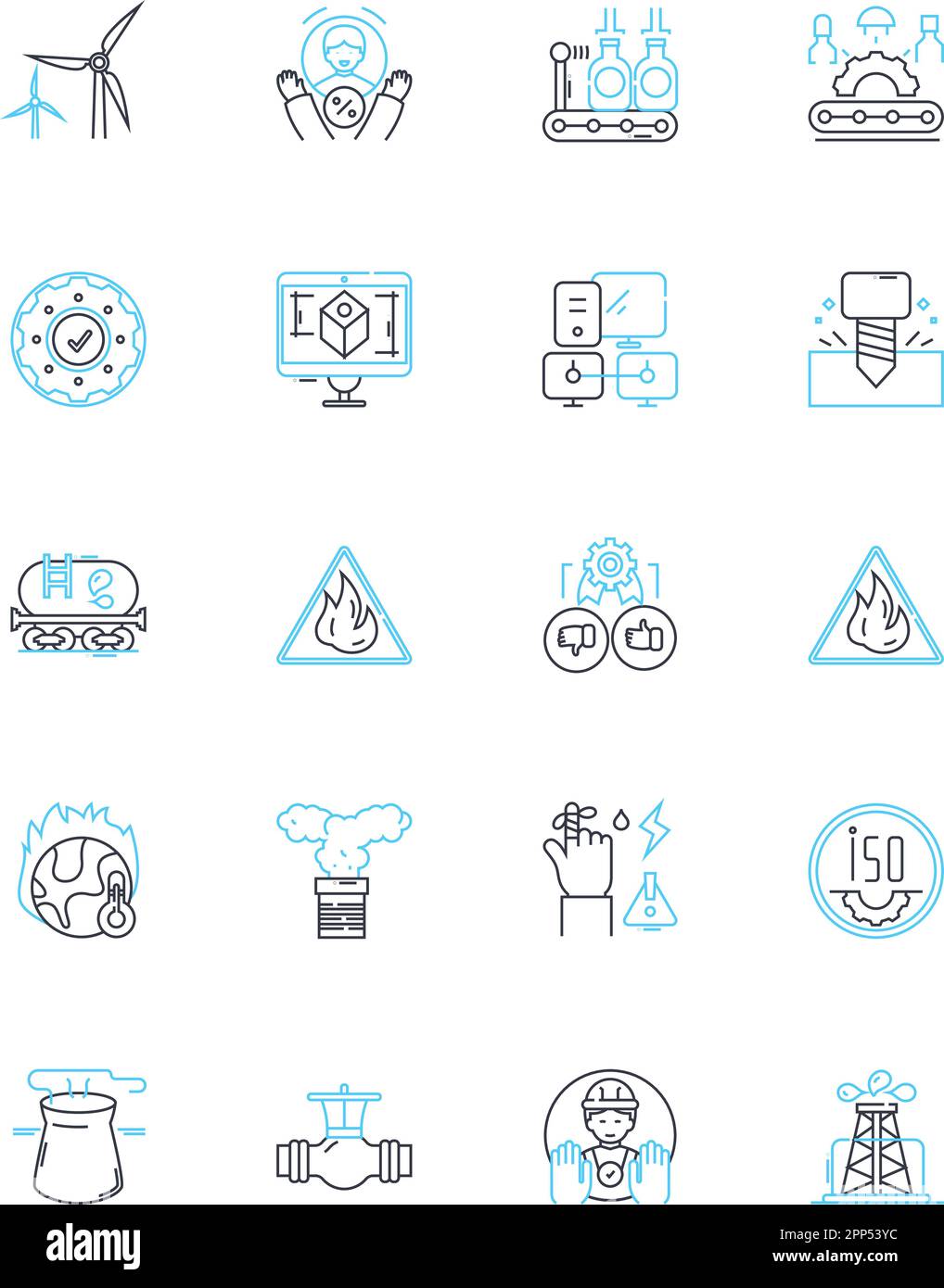 Innovative economy linear icons set. Disruption, Adaptation, Creativity ...