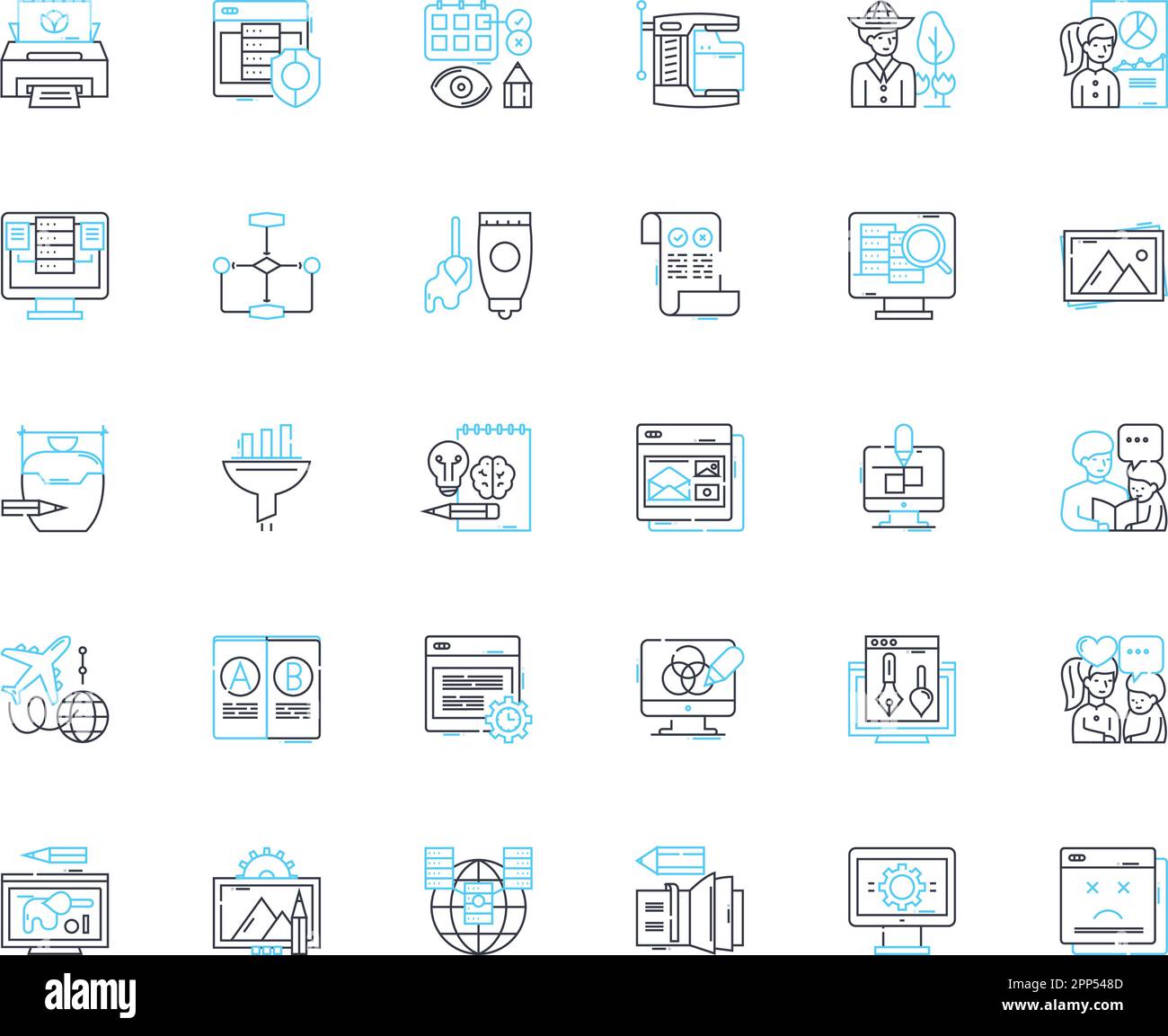 Operations manual linear icons set. Standardization, Guidelines ... Operations manual linear icons set. Standardization, Guidelines ...