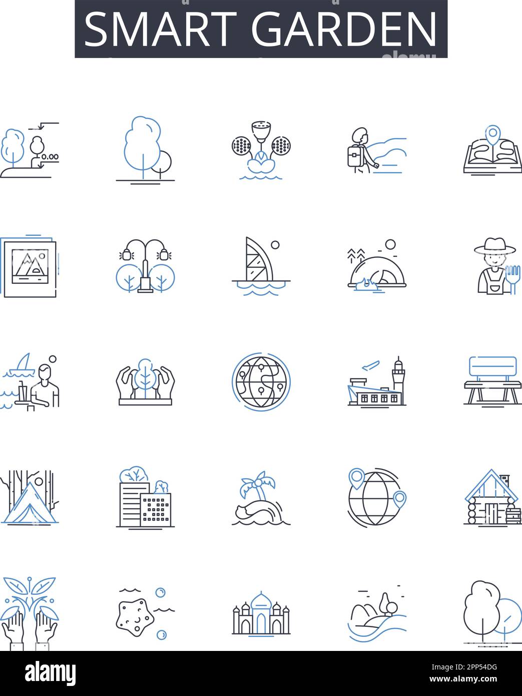 Smart garden line icons collection. Intelligent garden, Tech-savvy ...