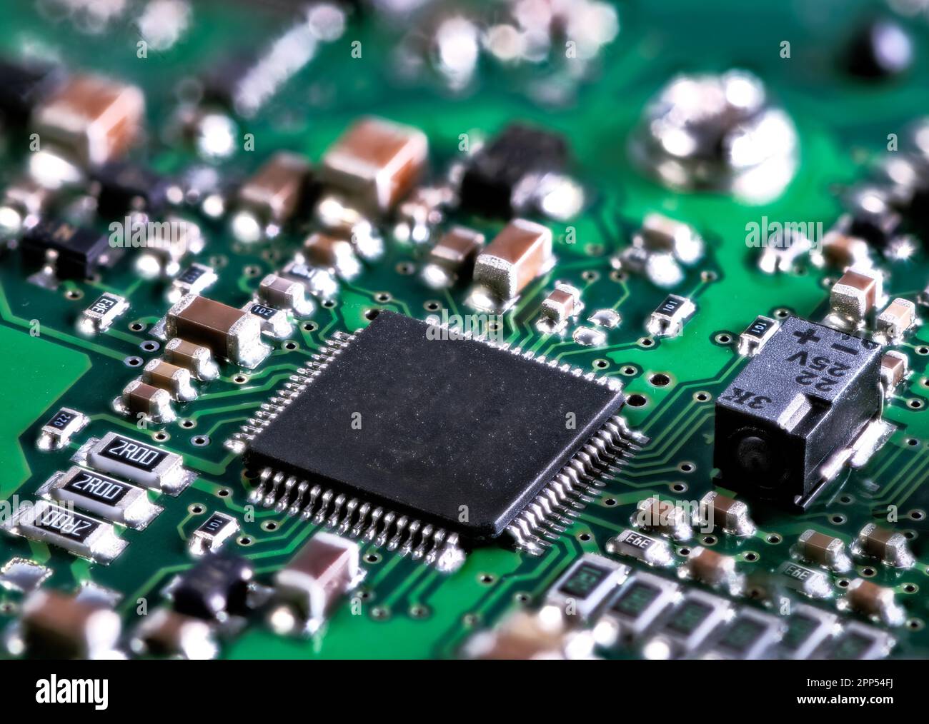 Integrated circuit with a processor chip on computer mainboard Stock ...
