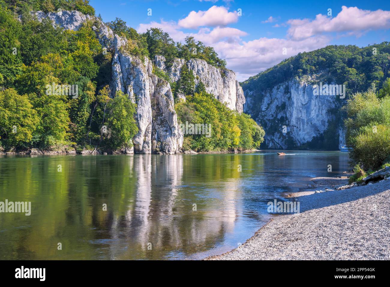 Rocks of the Danube Gorge also called Weltenburg Narrows Stock Photo ...