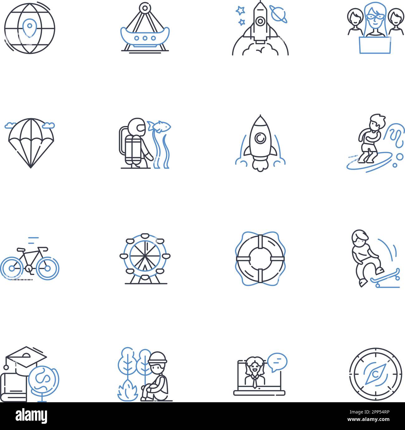 Travelling line icons collection. Adventure, Explore, Wanderlust ...