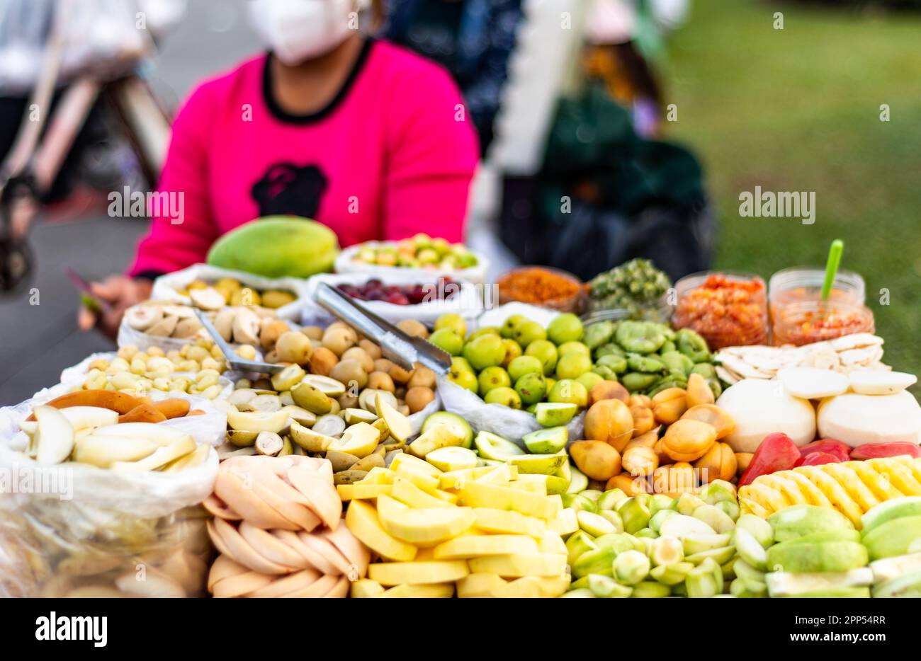 Colorful delicious healthy organic Khmer fruits,snacks,and spicy ...