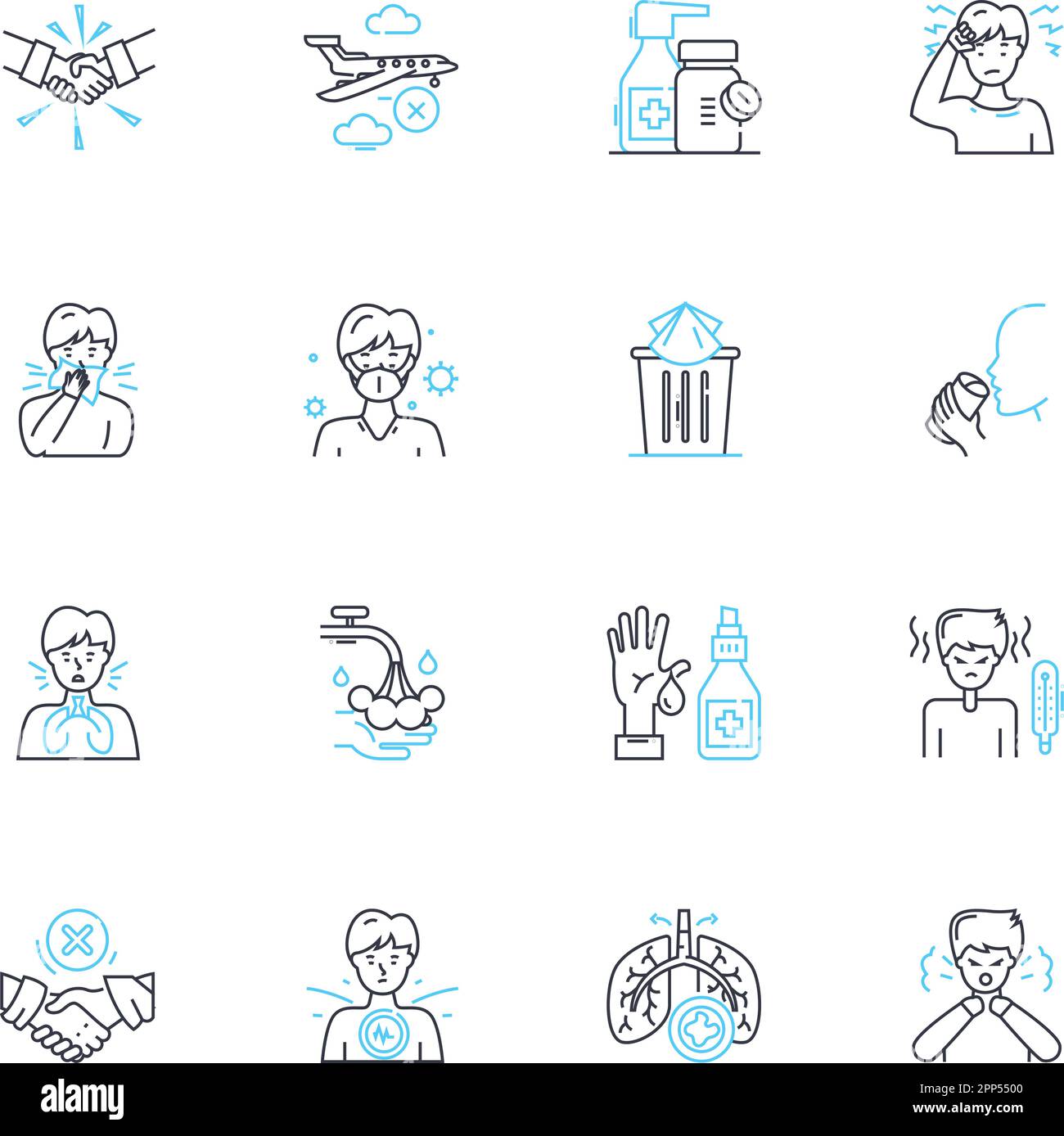 Cybersecurity Solution Linear Icons Set Firewall Encryption Antivirus Phishing Malware