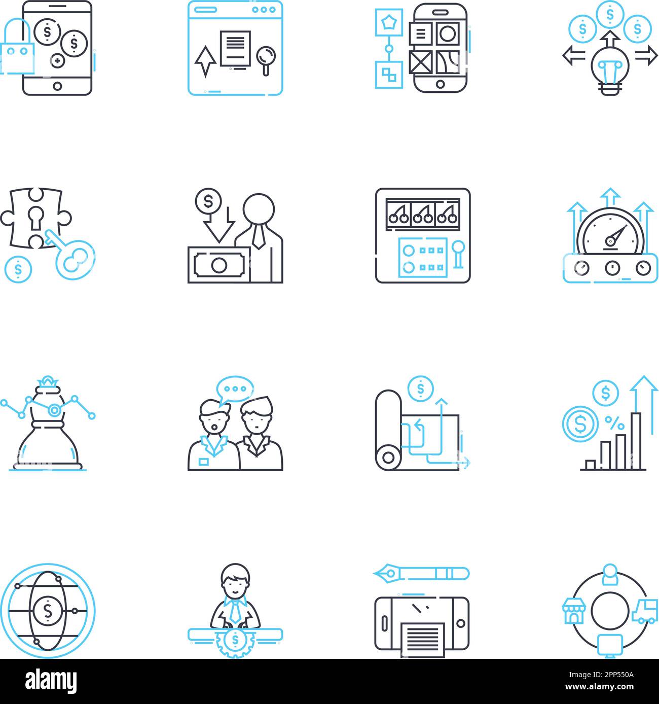 My management training linear icons set. Leadership, Communication ...