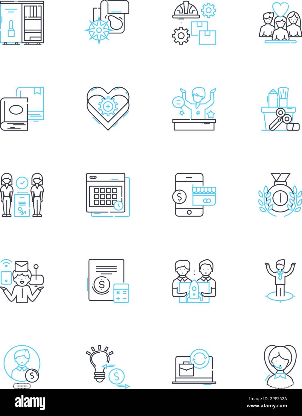 Laboratory Equipment linear icons set. Microscope, Beaker, Test tube ...