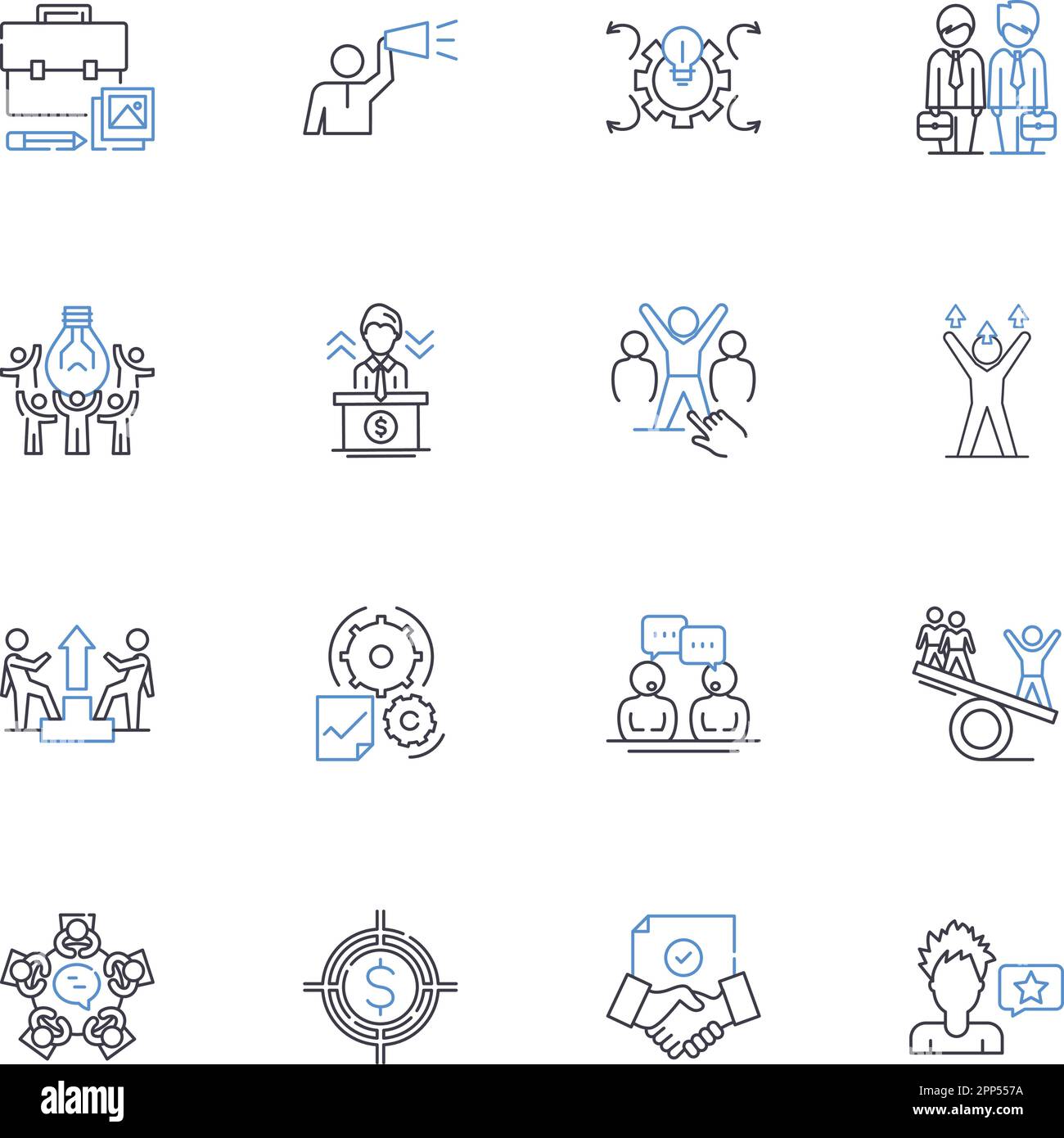 Principal officers line icons collection. Leadership, Management, Administration, Authority ...