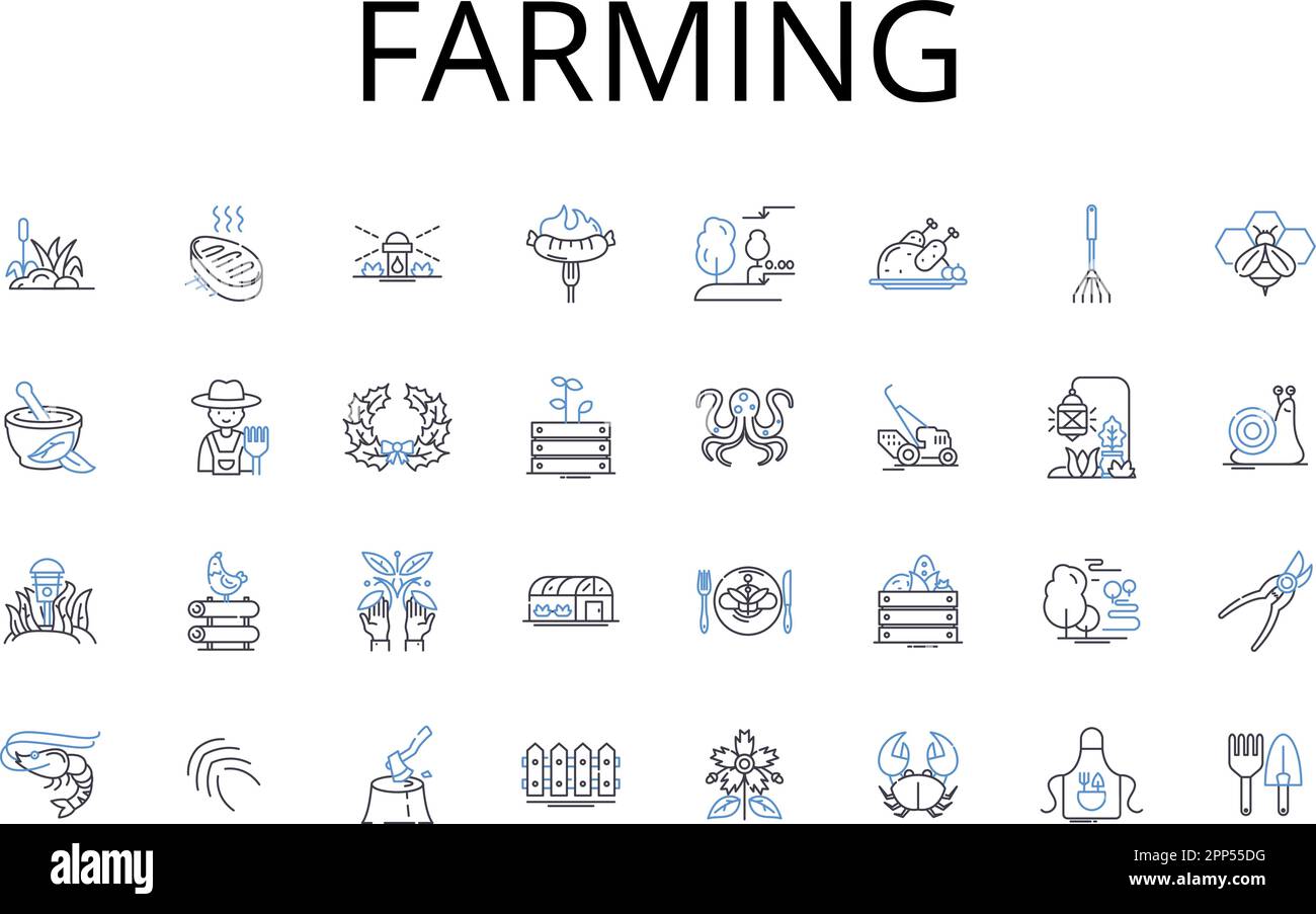 Farming line icons collection. Agriculture, Cultivation, Horticulture ...