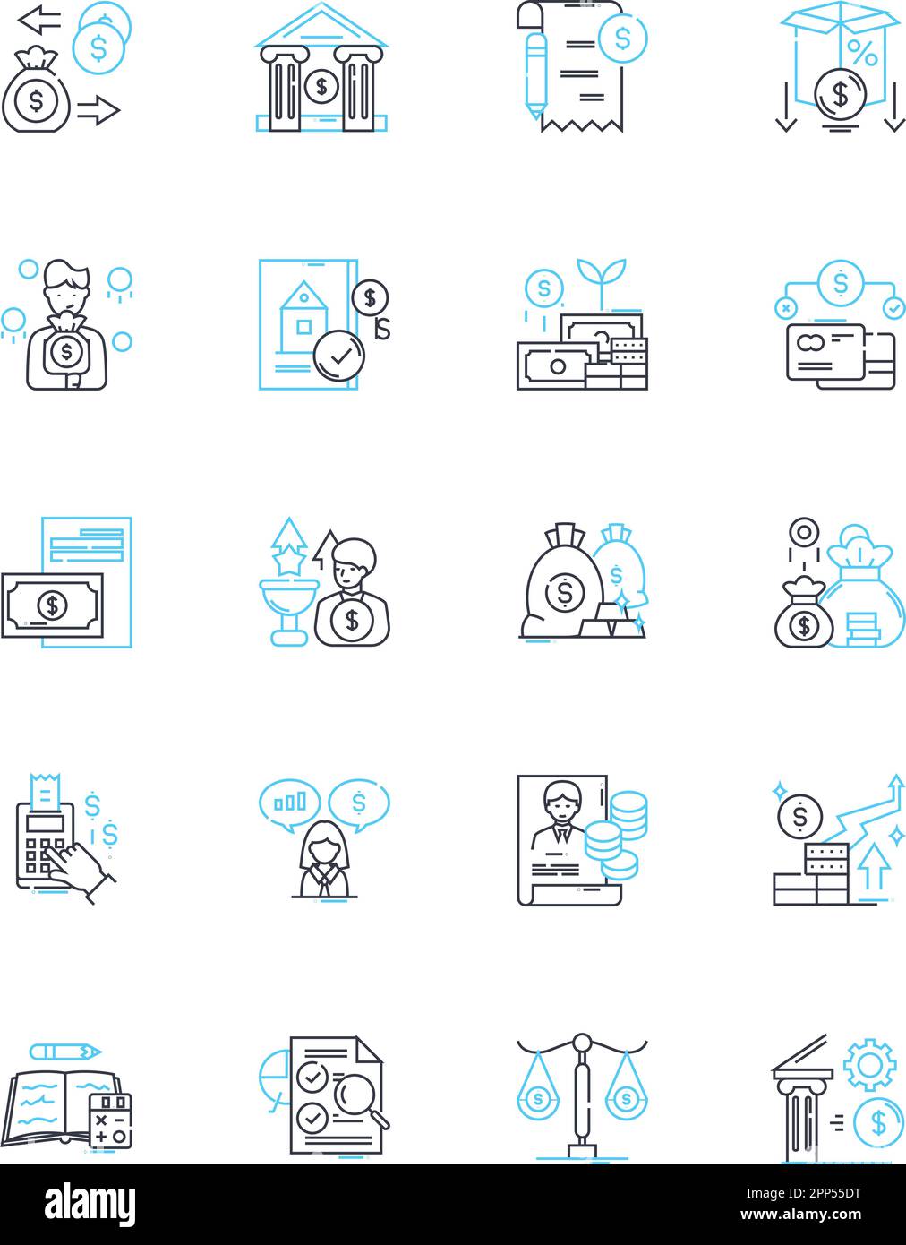 Equity trading linear icons set. Stocks, Trading, Market, Investments ...