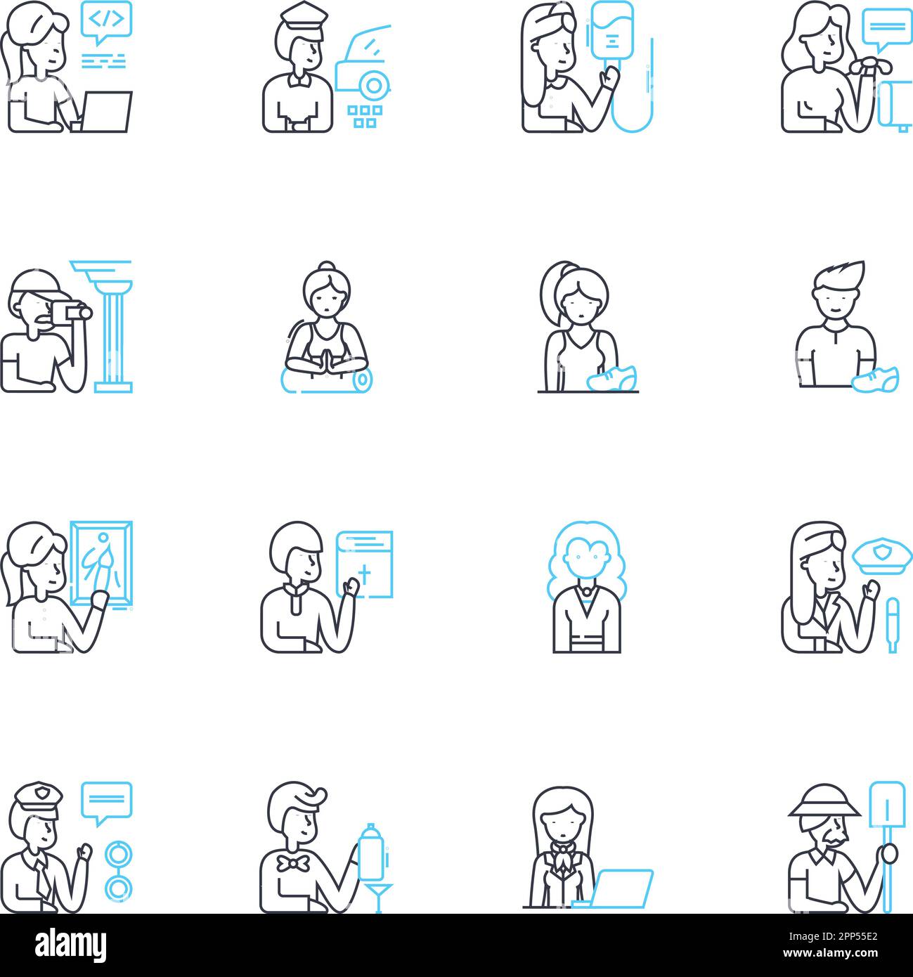 Individuality linear icons set. Unique, Self-expression, Originality ...