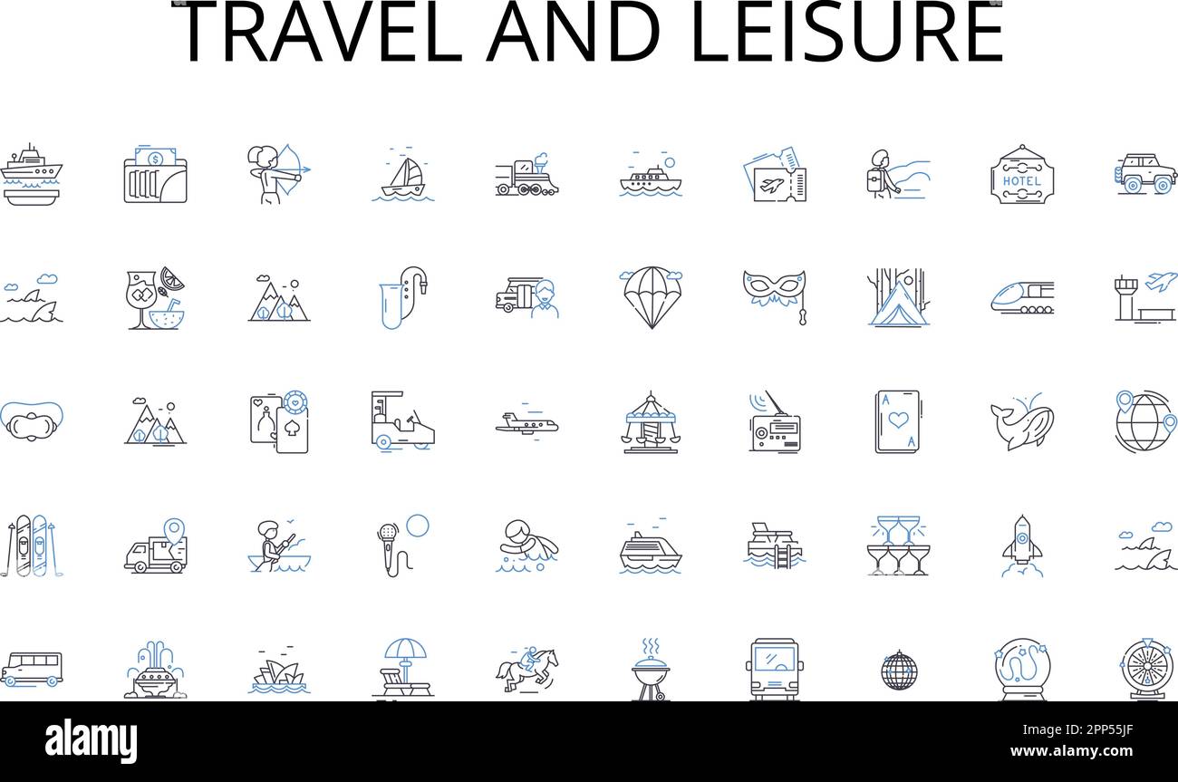 Travel and leisure line icons collection. Protection, Coverage, Policy ...