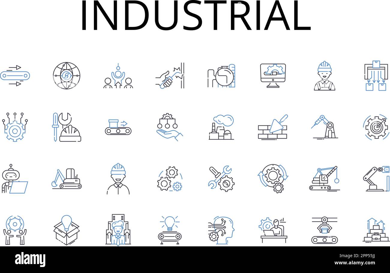 Industrial line icons collection. Agricultural, Commercial ... Industrial line icons collection. Agricultural, Commercial ...