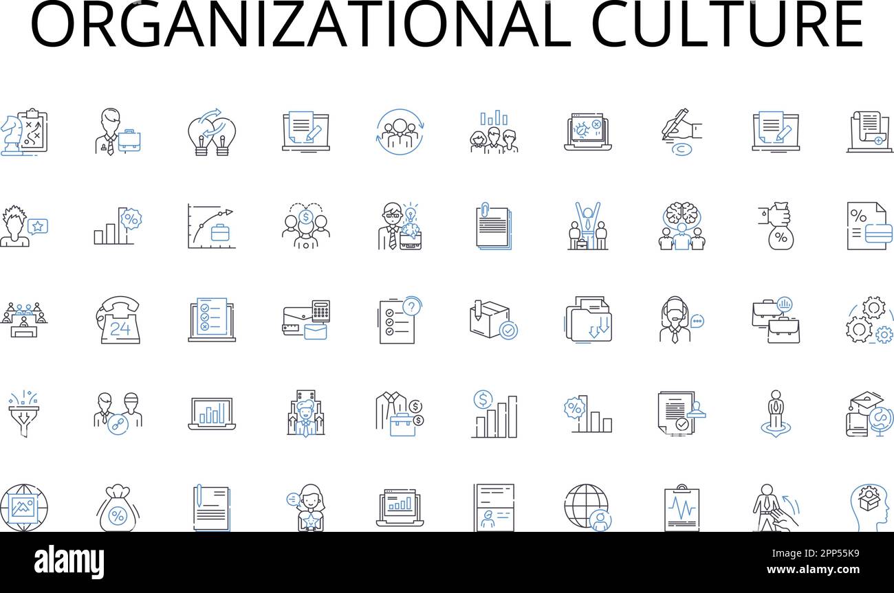 Organizational culture line icons collection. Contemporary ...