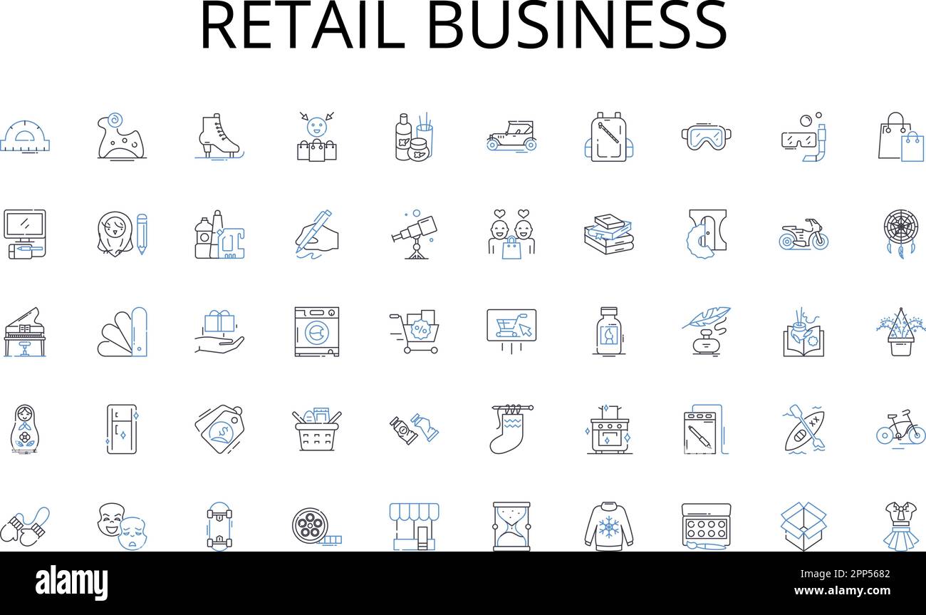 Retail business line icons collection. synergy, teamwork, coordination ... Retail business line icons collection. synergy, teamwork, coordination ...