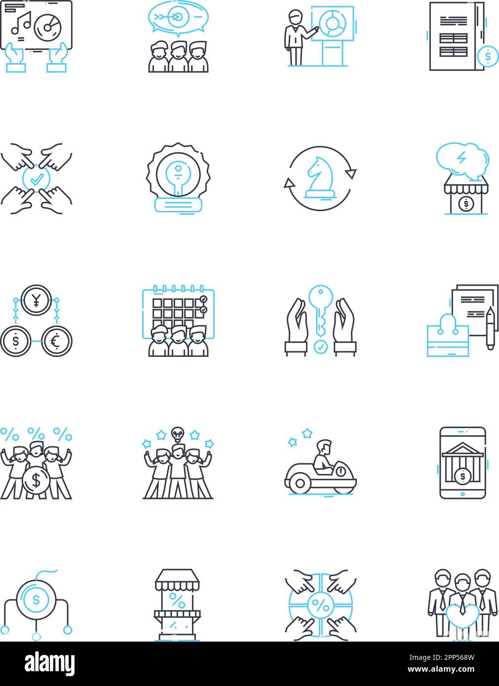 Social justice linear icons set. Equity, Equality, Diversity, Inclusion, Empowerment ...
