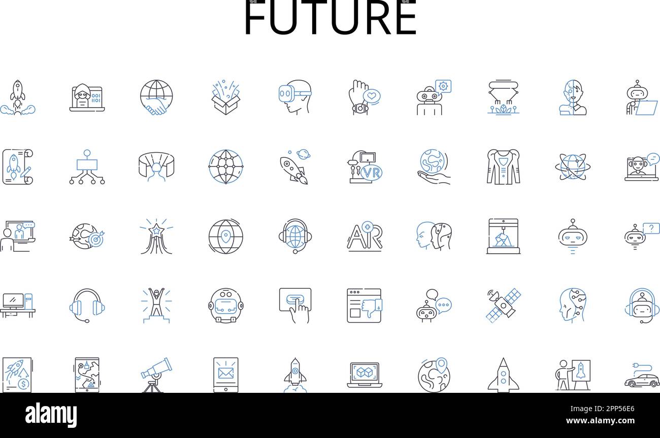 Future line icons collection. eLearning, Digitalization, Online ...