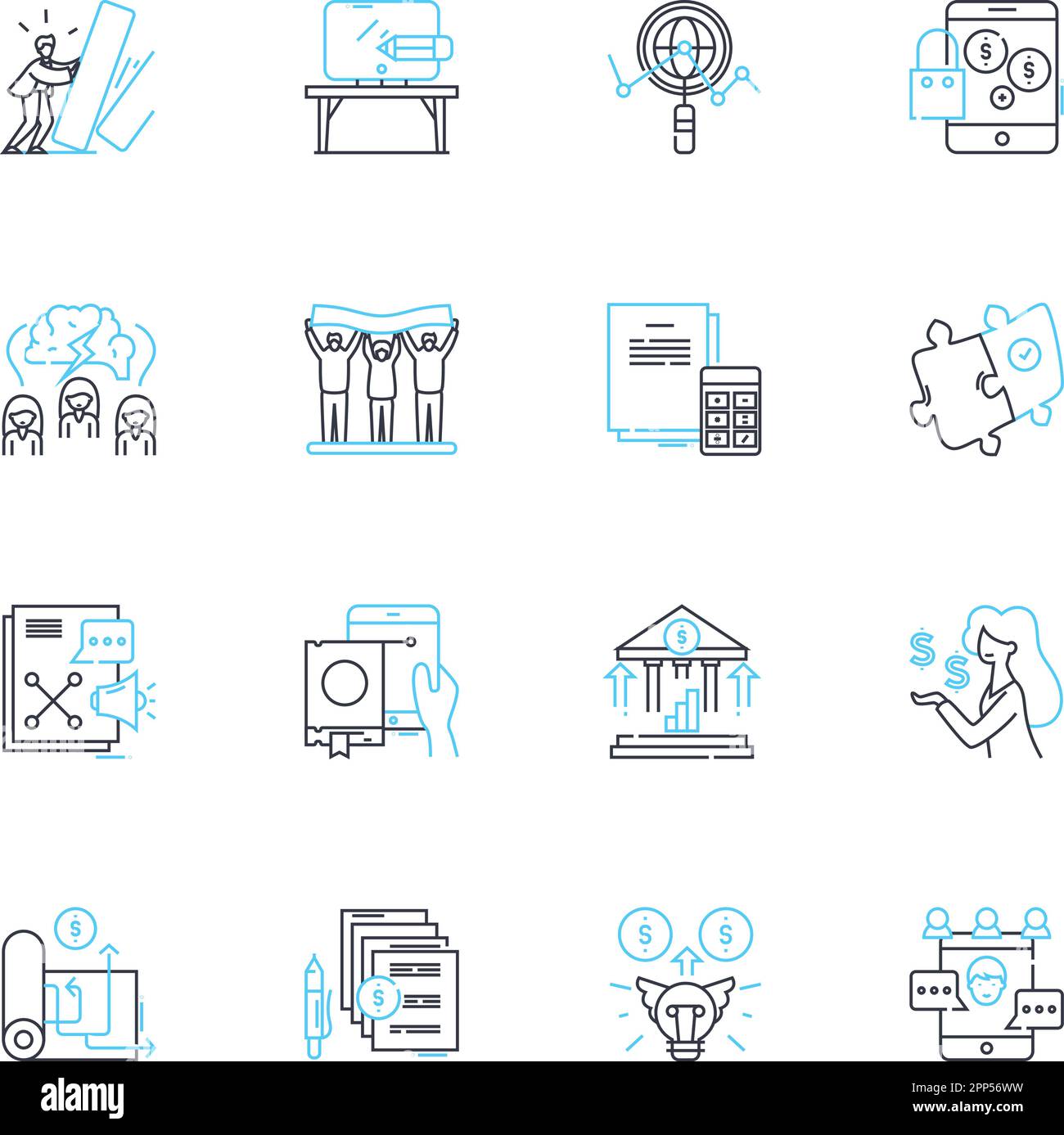 Economic instruction linear icons set. Investments, Finances, Capital ...