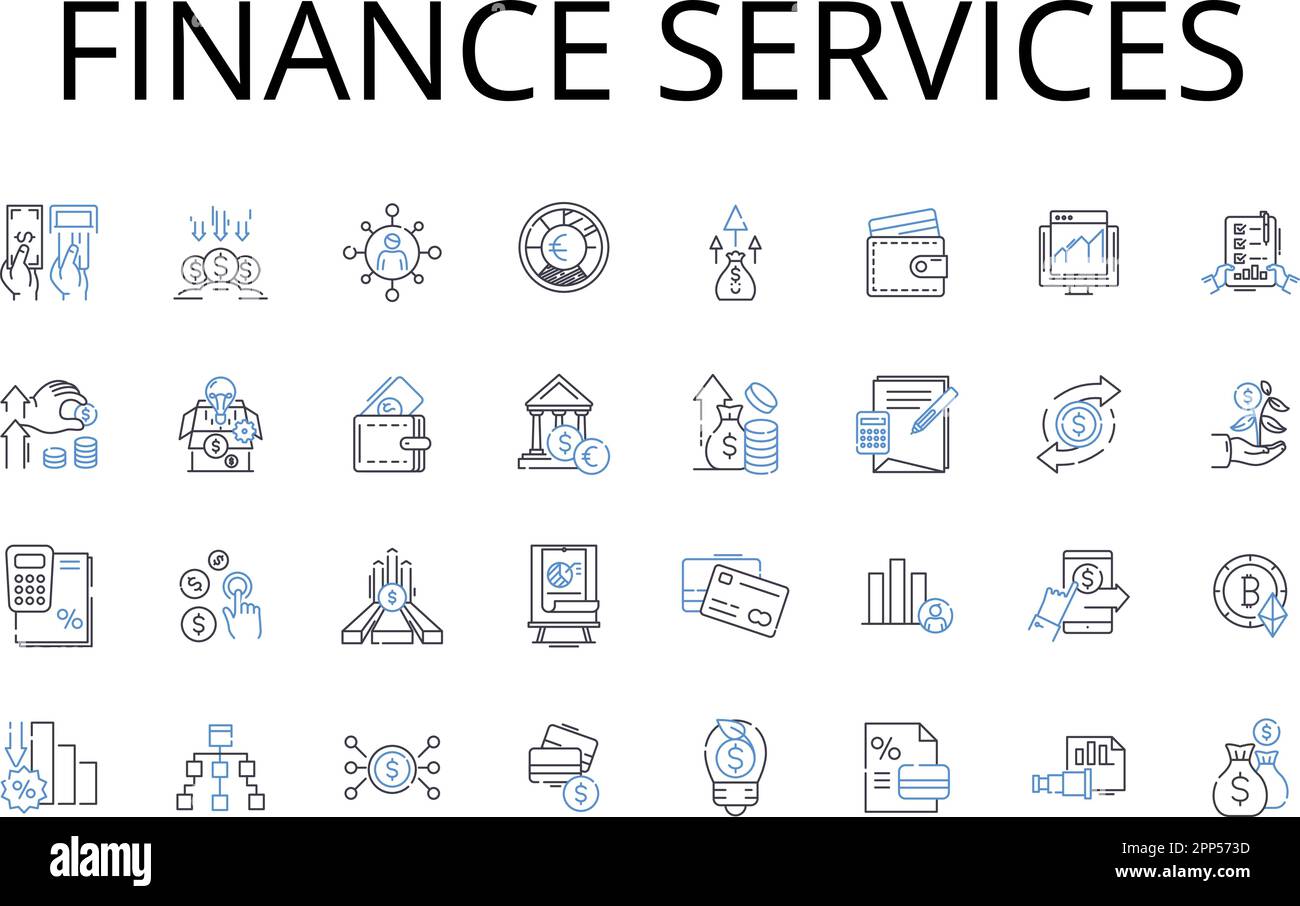 Finance services line icons collection. Banking, Investment, Accounting ...