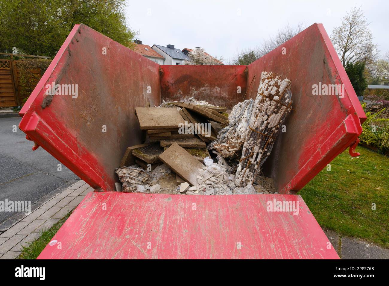 Container with building rubble, North Rhine-Westphalia, Germany Stock ...