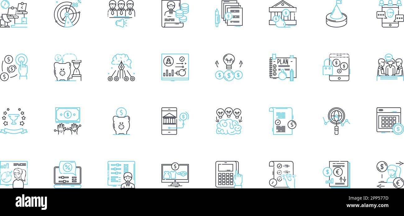 Time management linear icons set. Prioritization, Scheduling ...